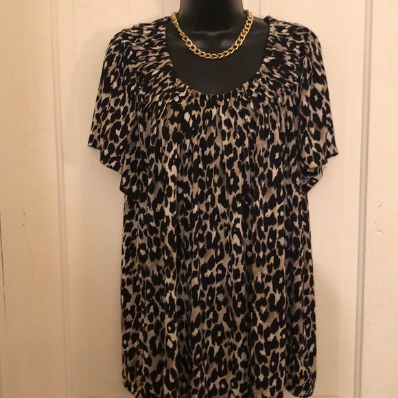 Style & Co. | Tops | Style Co Cheetah Blouse Top 3x | Poshmark